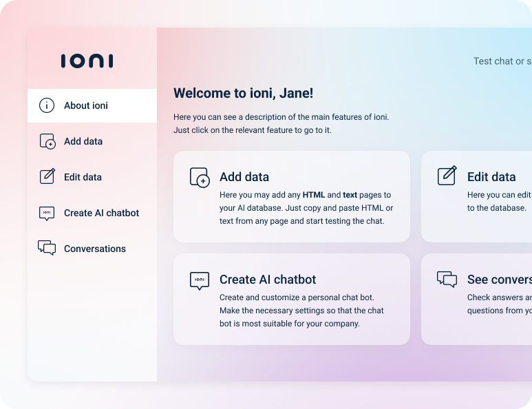 ioni.ai - ChatGPT-4 solution for customer support
